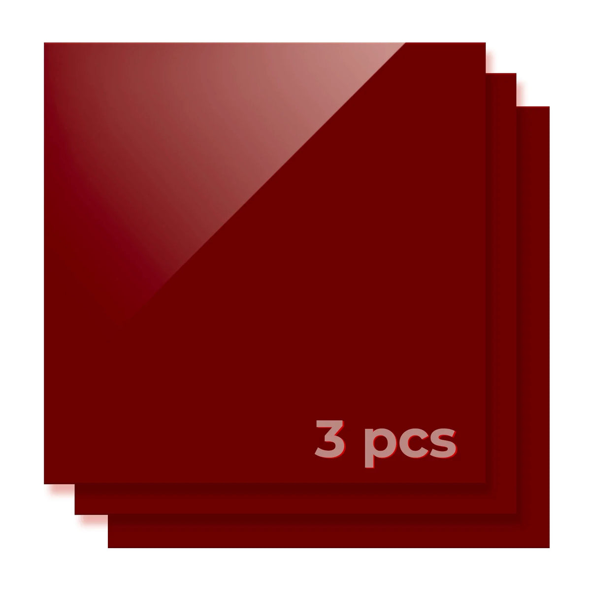 1/8" Dark Red Opaque Glossy Acrylic Sheet Plexiglass for Diode Laser C